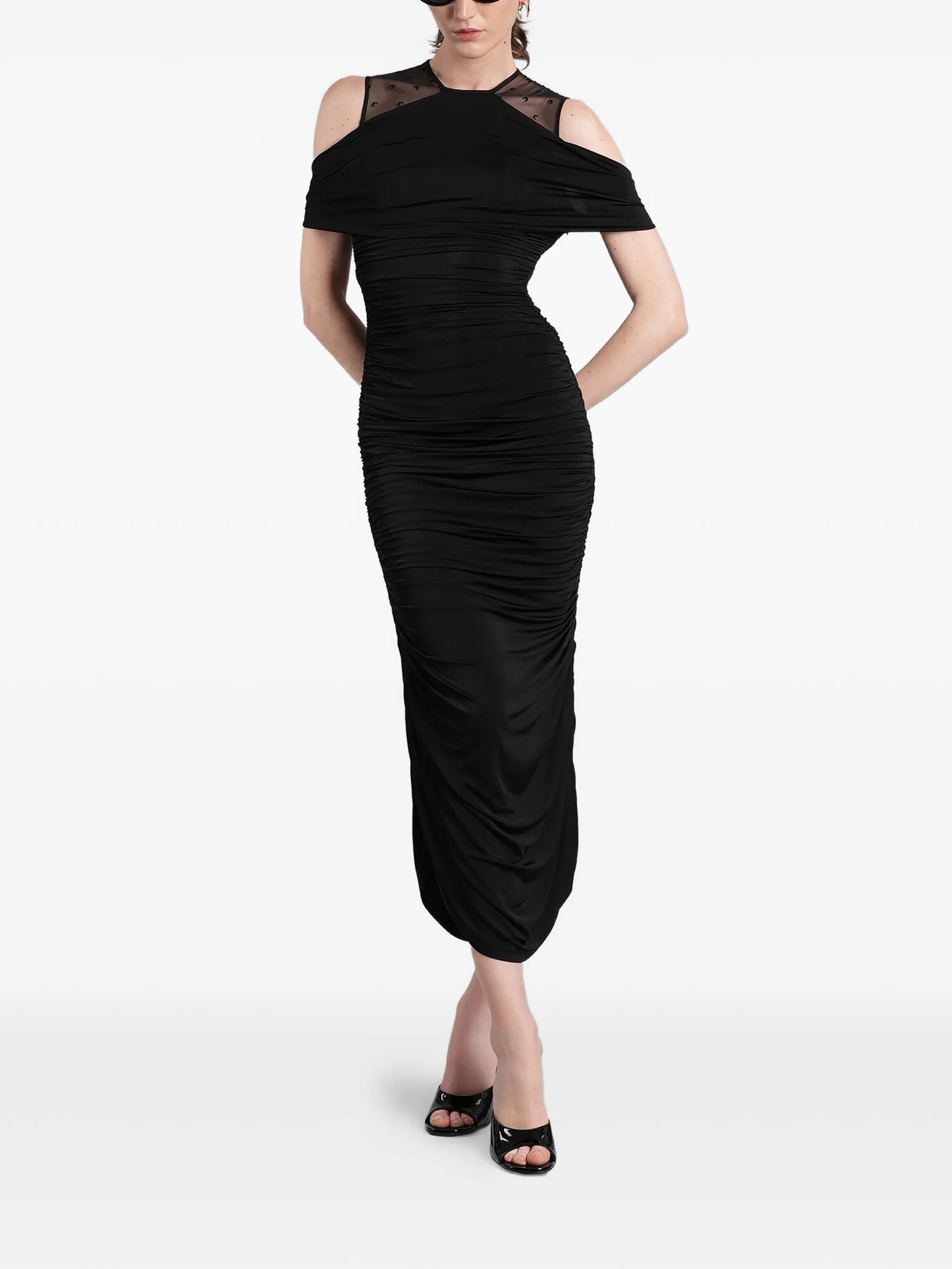 Платье Ruched off-shoulder dress