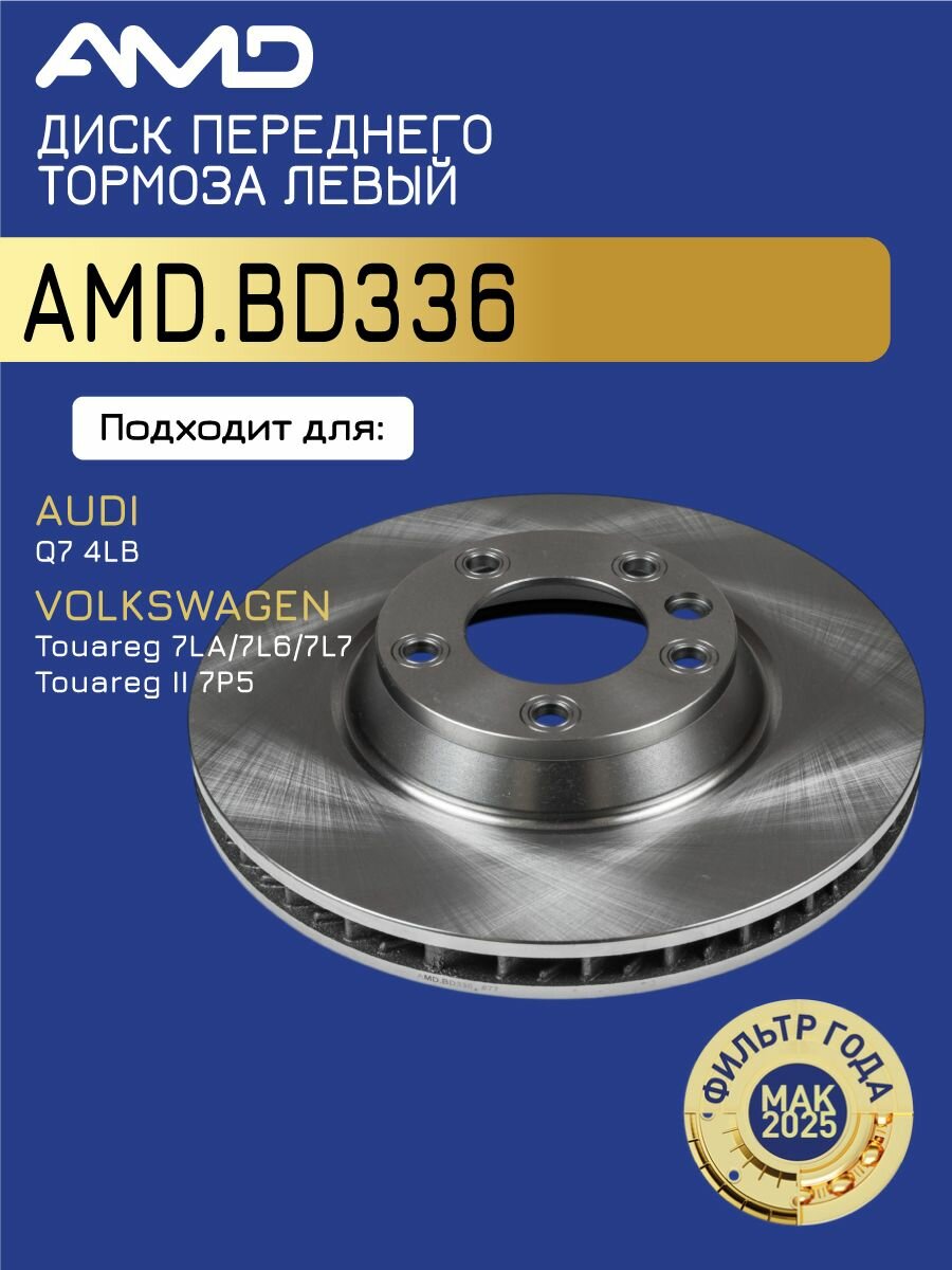 Диск тормозной передний левый для AUDI VOLKSWAGEN PORSCHE