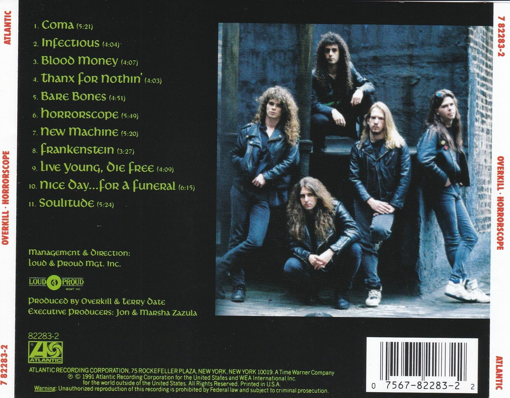 Overkill - Horrorscope, 1991, 16-page, СD-Аудио — фото 1