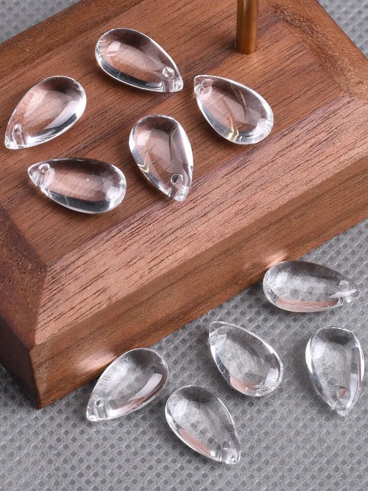 Стеклянные подвески в форме капли, 15 8 мм, 10 шт, для изготовления украшений своими руками
