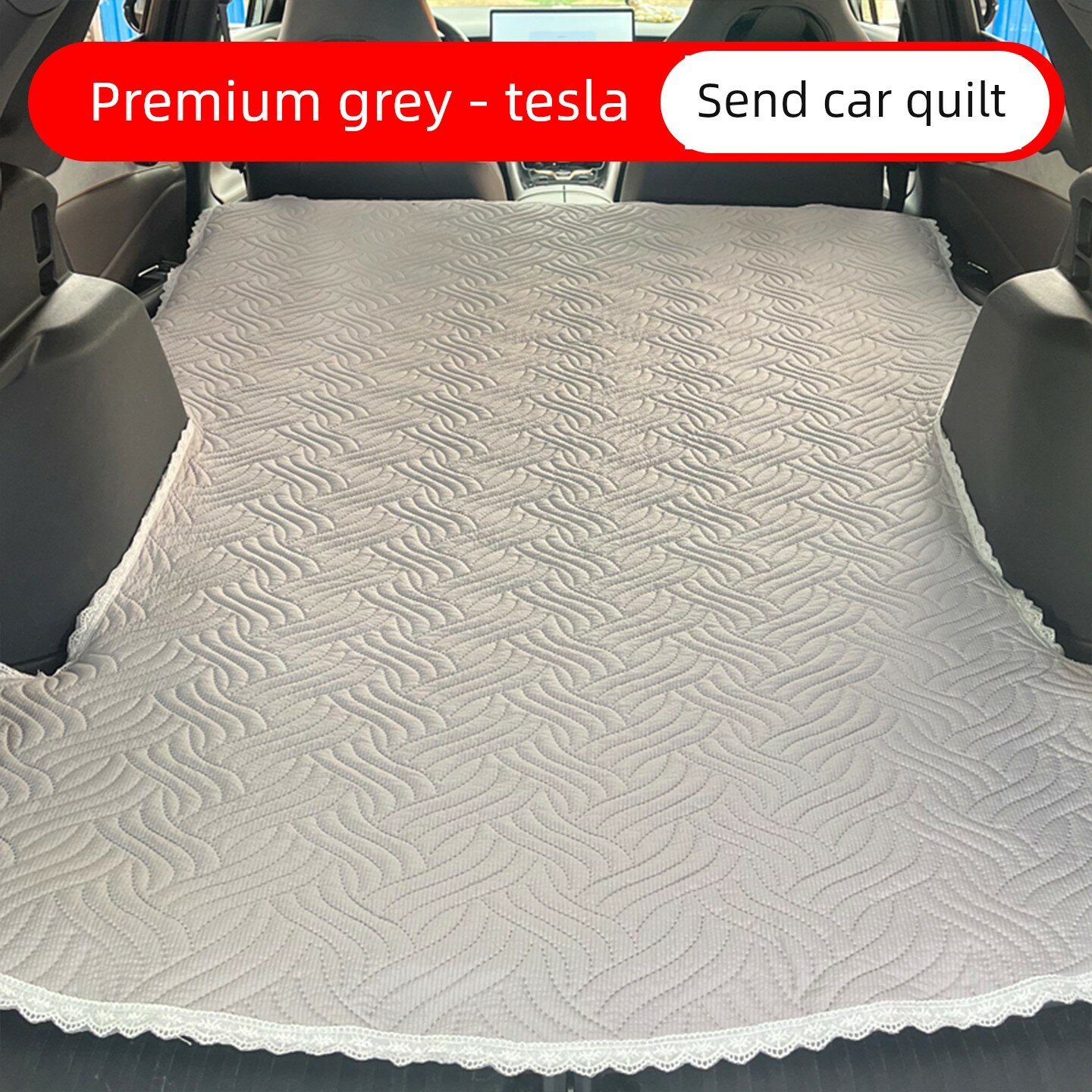 Премиум-серый автомобильный плед для Tesla Model 3, складной спальный коврик для поездок и кемпинга, удобное аксессуар