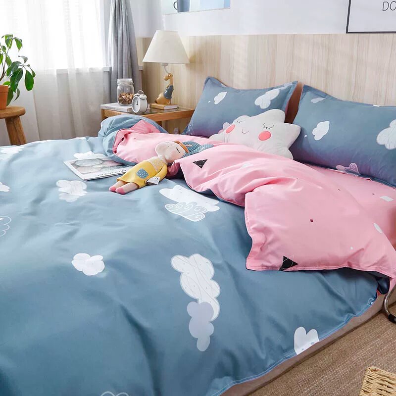 Пододеяльник для односпальной кровати в общежитии, 150x200x230, не из чистого хлопка, полностью хлопковый, детский