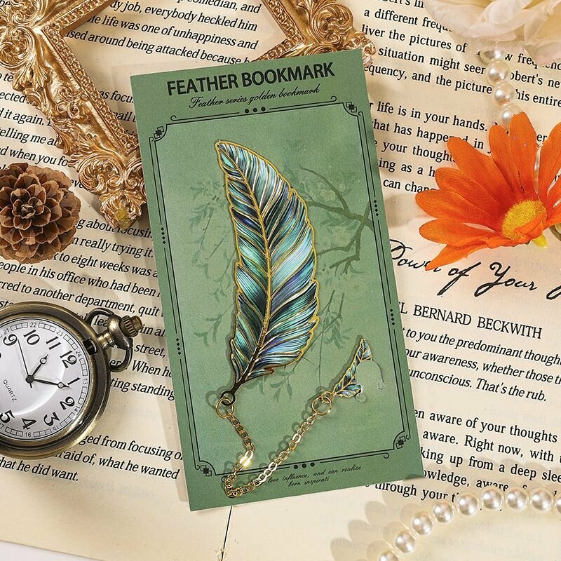 Закладки для книги с перьями, металлические, изящные и красивые, подарок для учителей, учеников, семьи и друзей