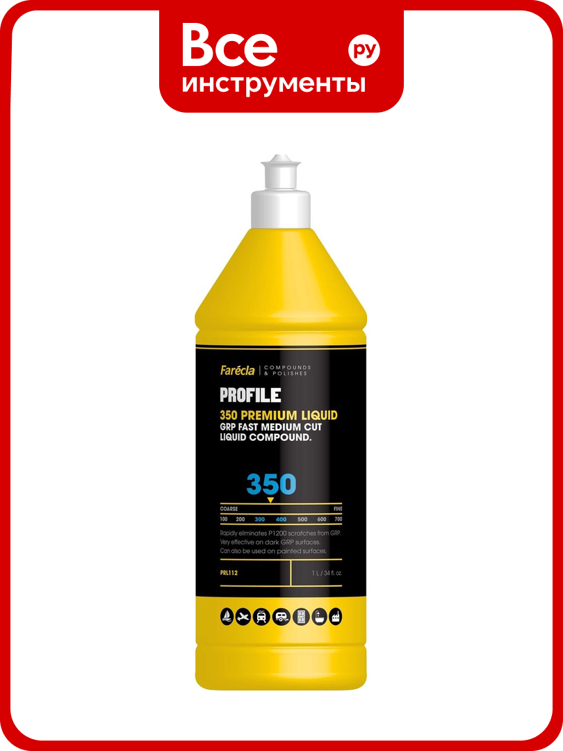 Полировальная эмульсия Profile 350 Premium Liquid Compound 1 л Farecla PRL112, пластиковая