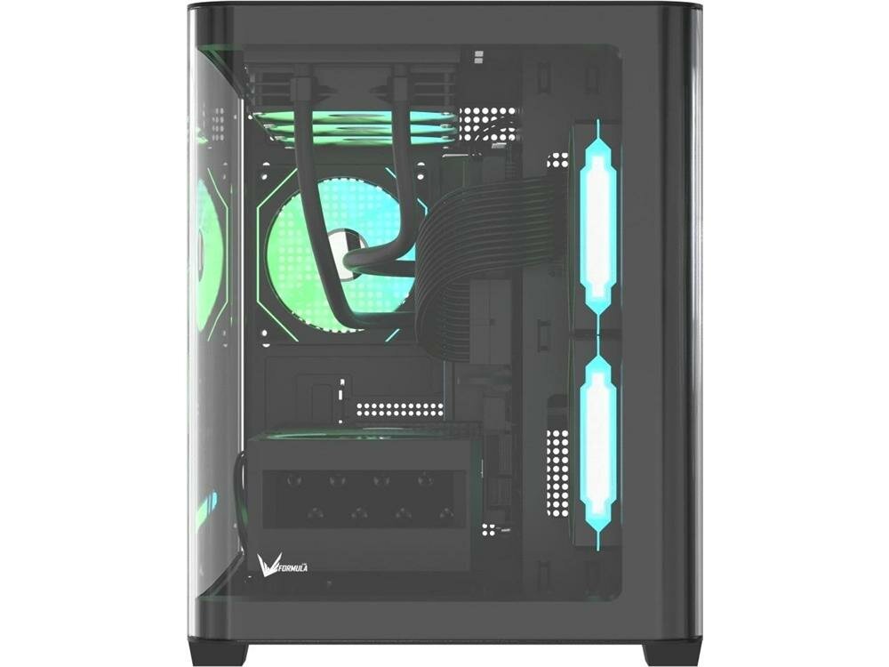 Корпус Formula Crystal U2M Floe черный без БП mATX 1xUSB3.0 1xUSB3.1 audio bott PSU