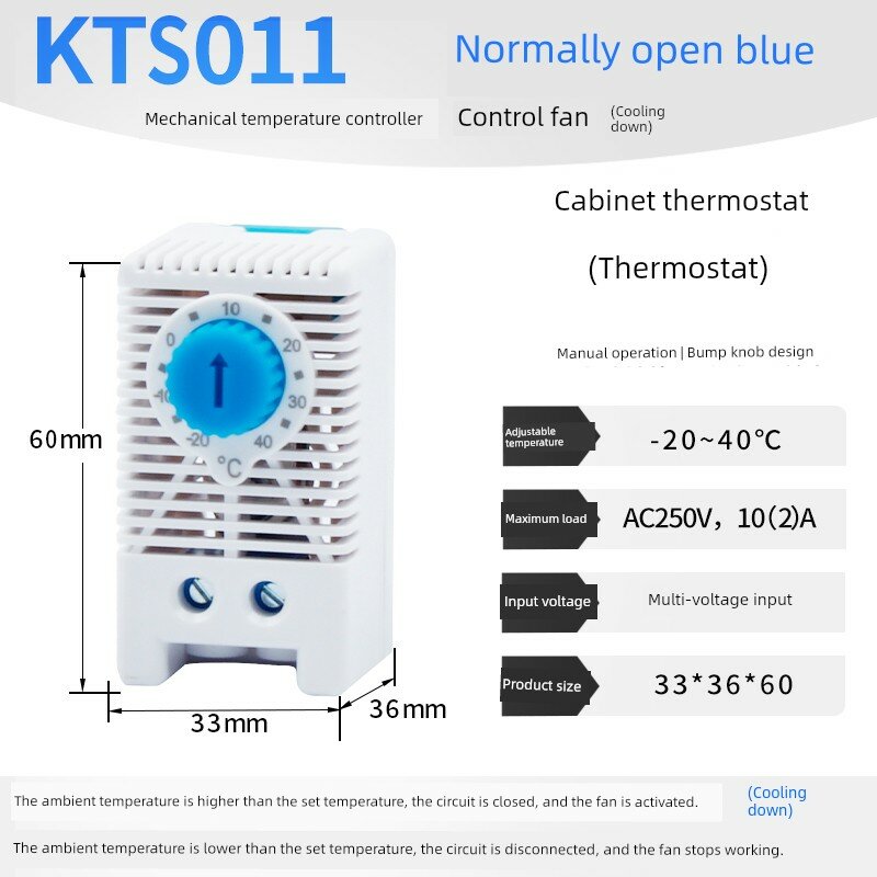 KTS011 Автоматический контроллер температуры On-Delay -20°C до 40°C Охлаждение синий для холодных условий