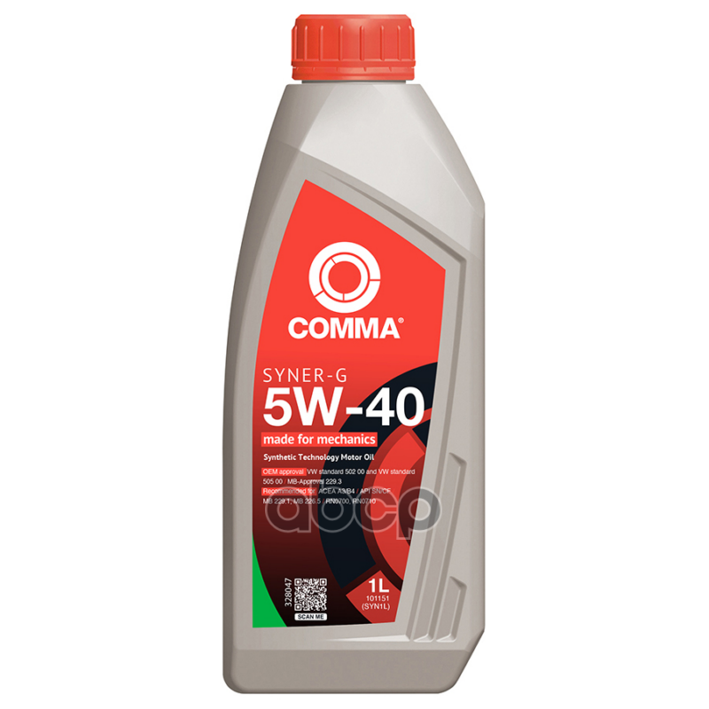 COMMA Масло моторное Syner-G 5W-40 (ACEA A3/B4, API SN CF) 1л
