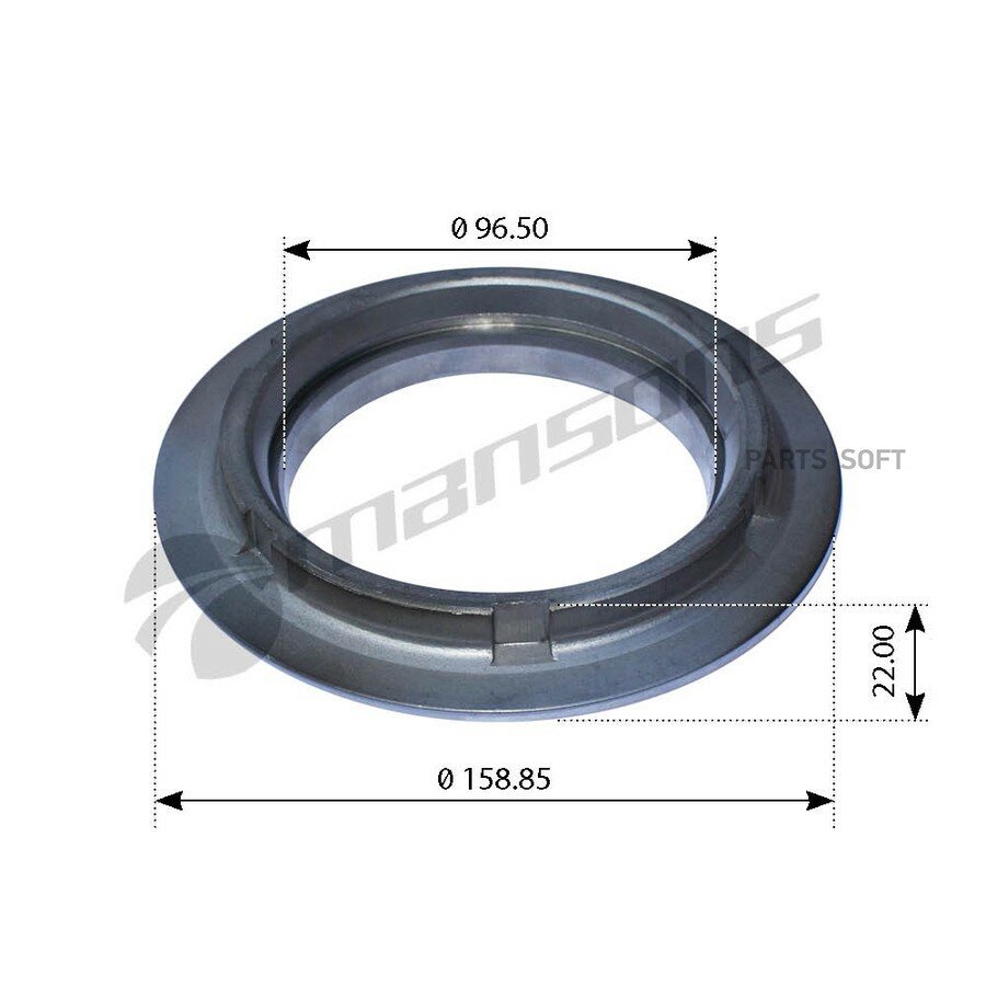 Кольцо уплотнительное! (р) ступицы d158x96xd22mm \BPW ECO от официального дистрибьютора, MANSONS, артикул 300339