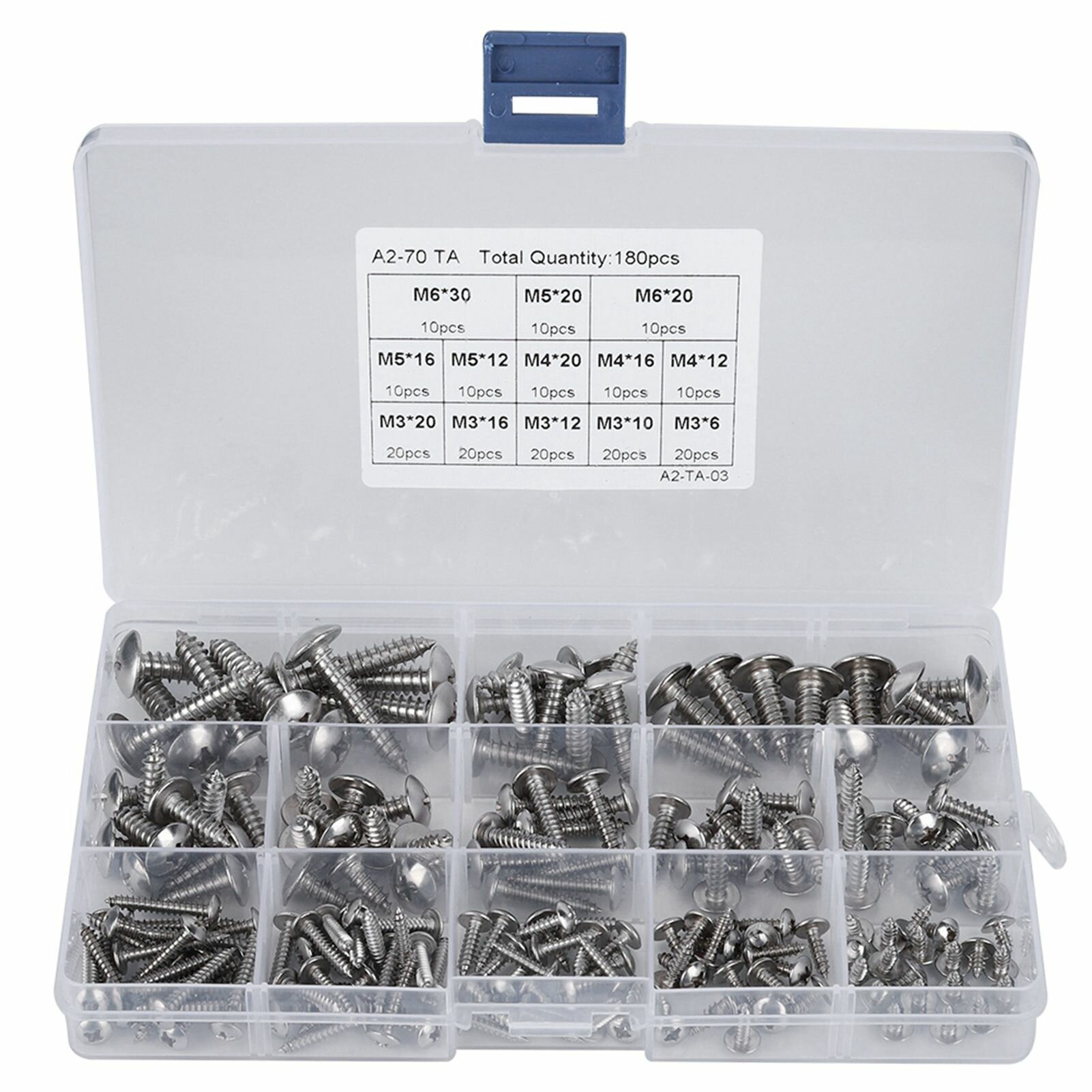 180pcs M3 M4 M5 M6 из нержавеющей стали, набор винтов и гаек, комплект крепежа для ремонта и сборки
