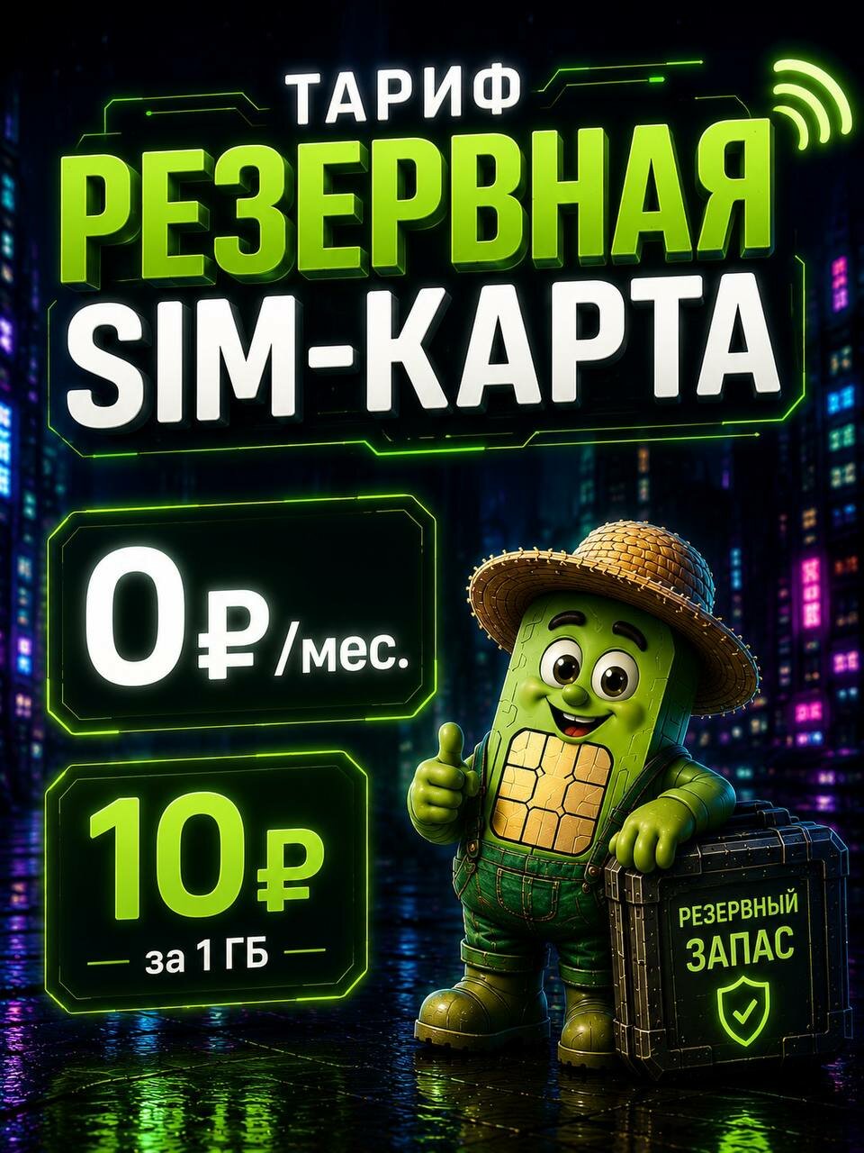 SIM карта 0₽/мес. резервный интернет Фантастический Тариф Мечты