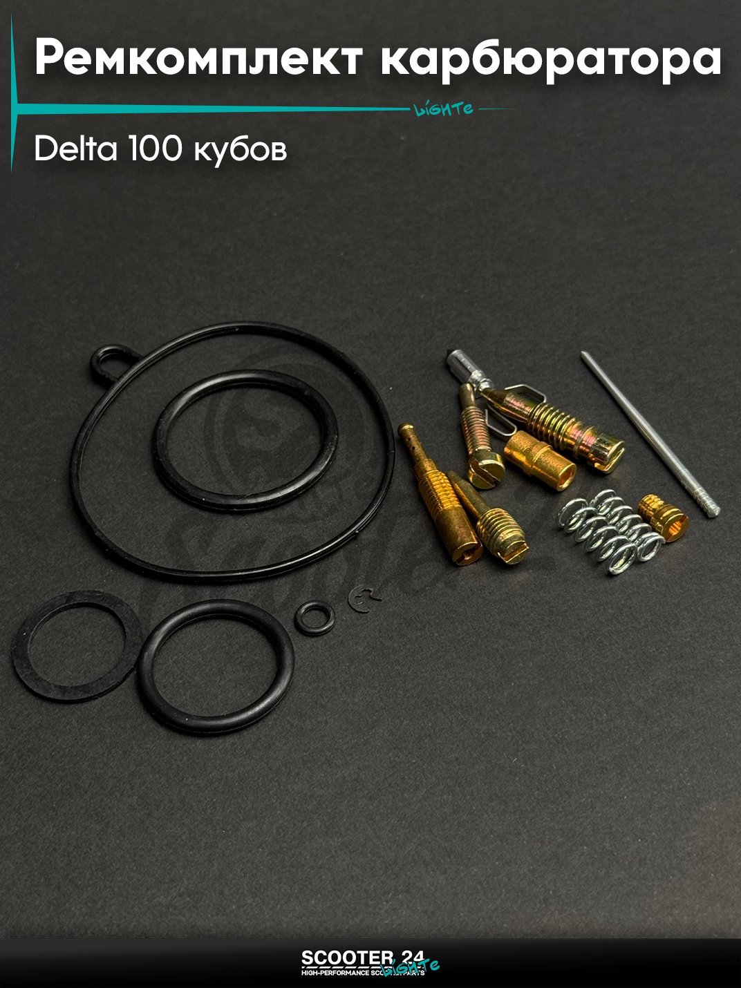 Ремкомплект карбюратора на мопед и мотоцикл Delta / Дельта 100 кубов