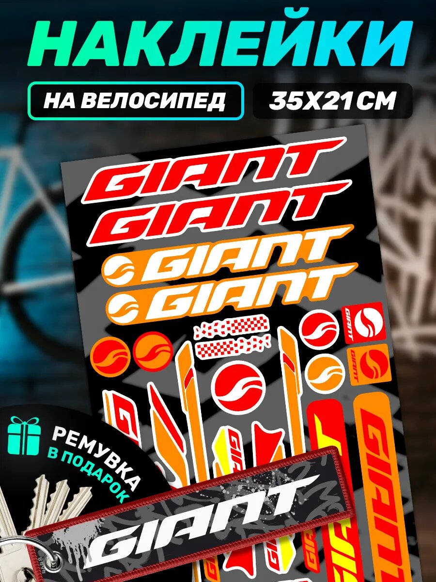 Наклейки на велосипед графика Giant