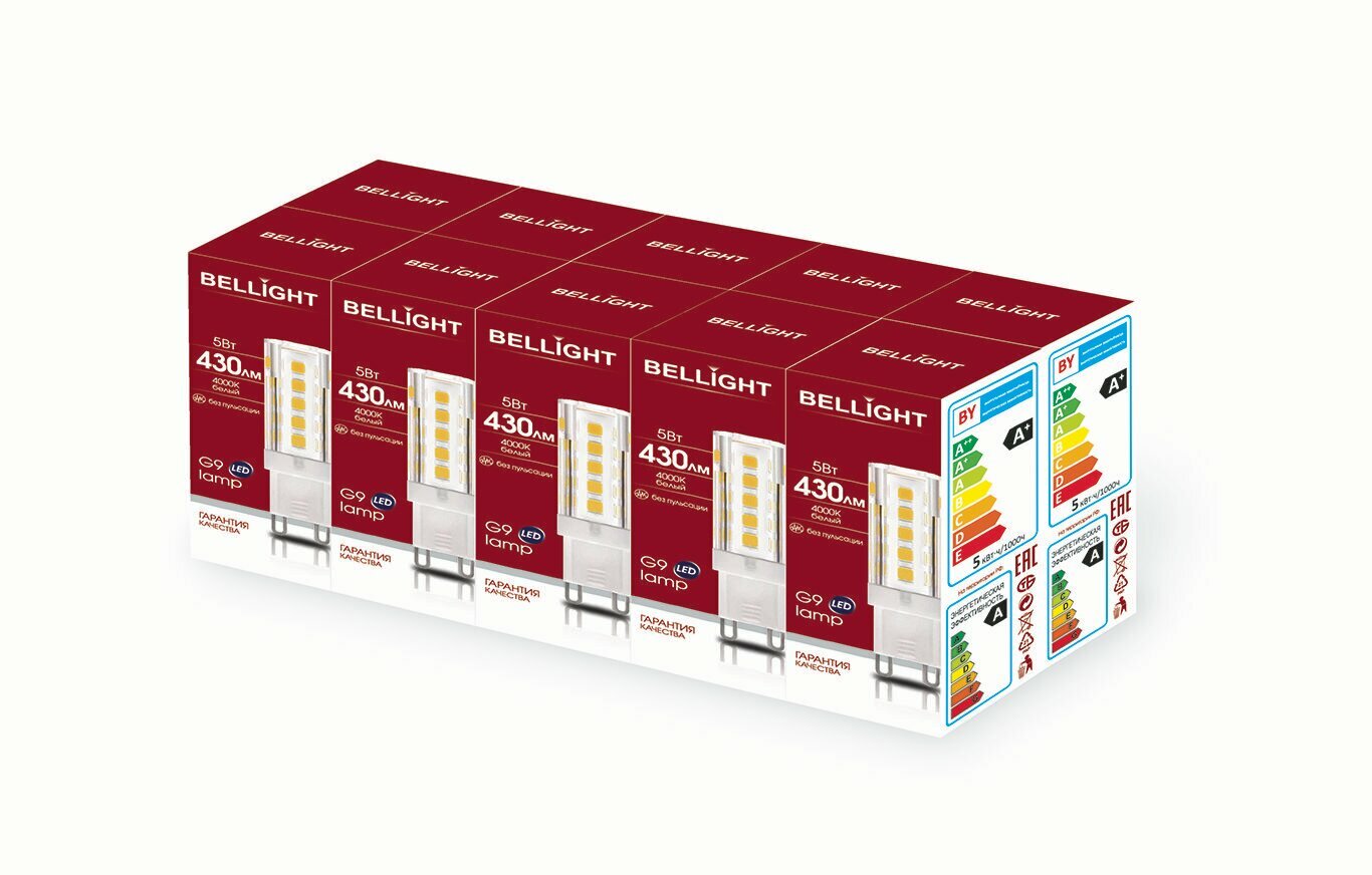 Лампа светодиодная BELLIGHT LED G9 5W 430Lm 4000K 10 шт упаковка