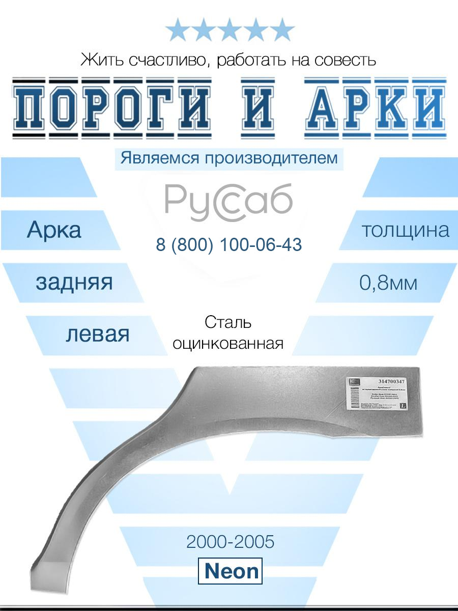 Арка левая для Dodge Neon, Chrysler Neon 2000-2005