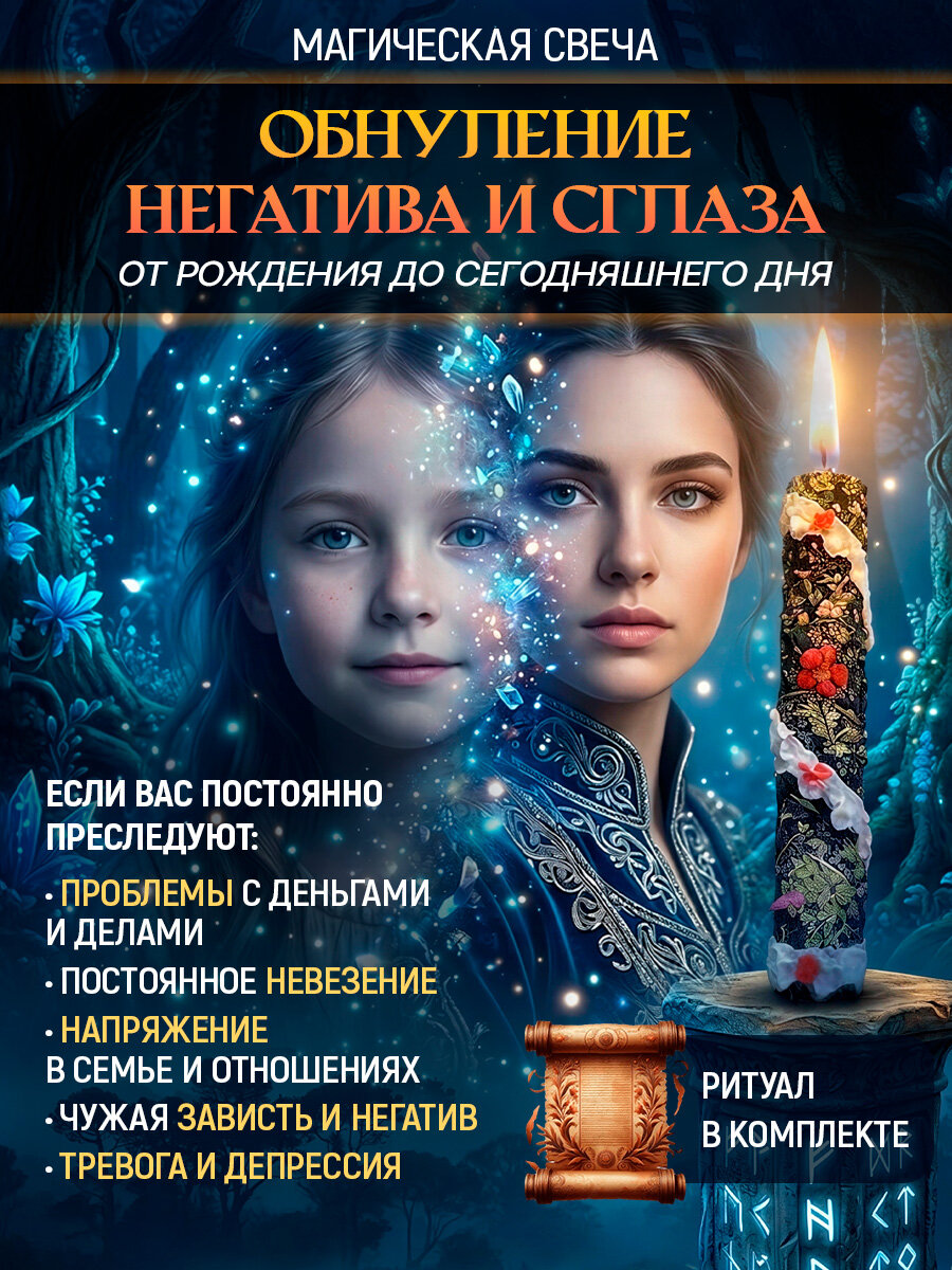 Свечи магические обнуление негатива и сглаза от Рождения до сегодняшнего дня. Свечи восковые программные ритуальные с травами