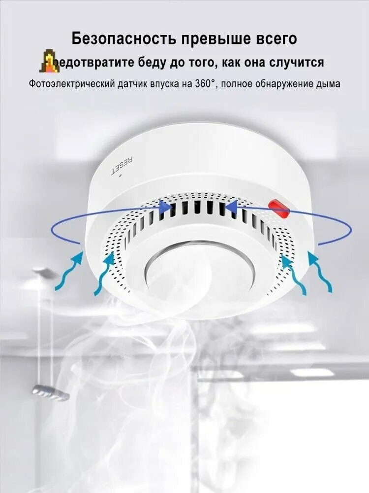 Умный детектор дыма Tuya WiFi — фото 1