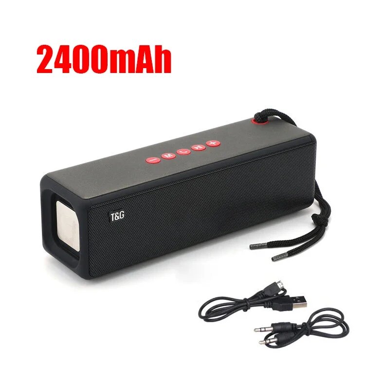 Портативный Bluetooth-динамик T&G 2400mAh, черный