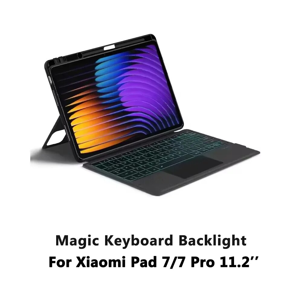 PULUZ Чехол-клавиатура для Xiaomi Mi Pad 6/6 Pro/7/7 Pro/8/8 English Keyboard, Pad 7(Pro) 11.2inch