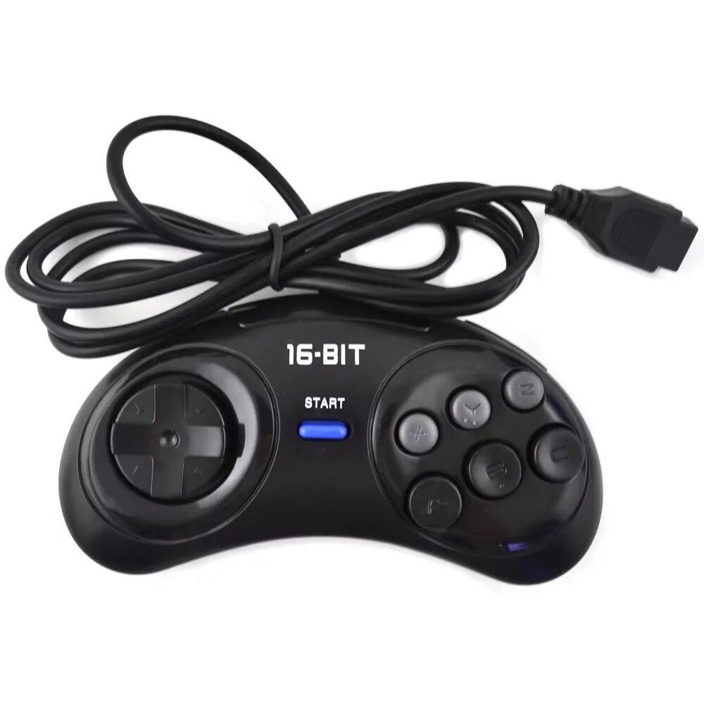 Контроллер 16-bit для Sega Genesis, черный