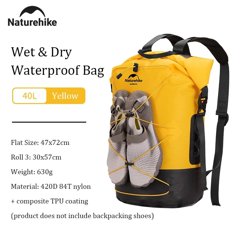 Naturehike водонепроницаемый рюкзак 20/30/40 л для активного отдыха 40L Yellow