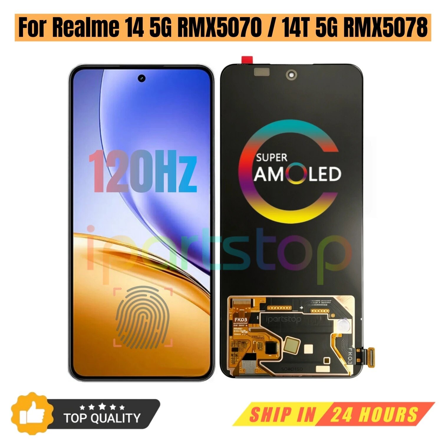 Новый дисплей iParts для Realme 14 5G RMX5070 14T RMX5078, 120 Гц AMOLED сенсорный экран в сборе с рамкой, черный, OEM
