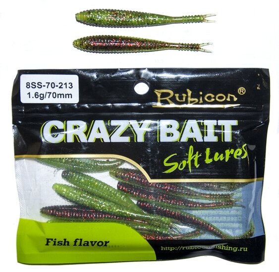 Съедобная силиконовая приманка RUBICON Crazy Bait SS 1.6g, 70mm, цвет 213