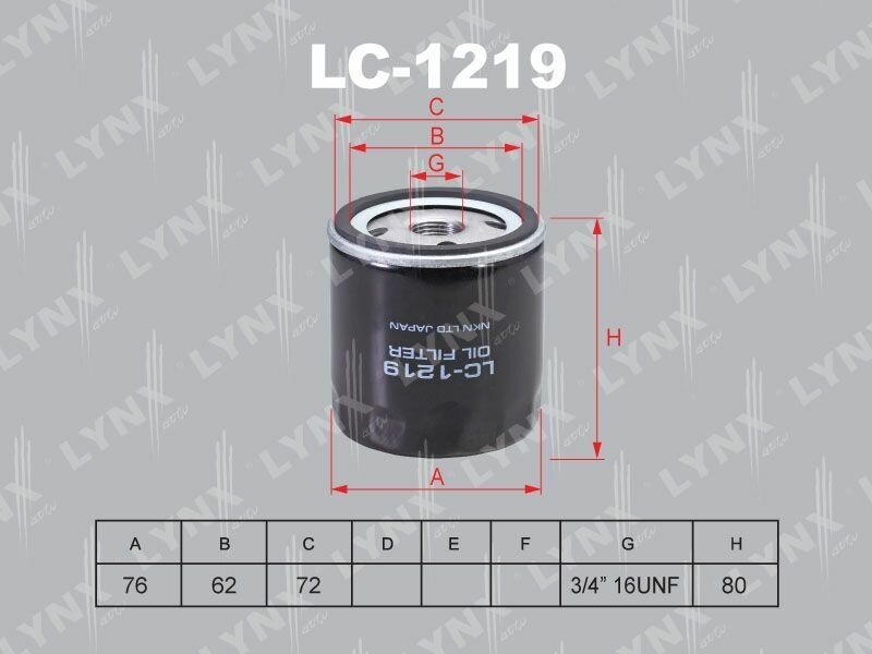LYNXauto Фильтр масляный для JEEP Cherokee II (KJ) 01-08/Liberty I 01-/Wrangler II (TJ) 96-