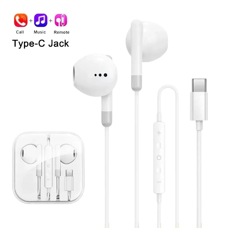 Проводные Наушники Type-C 3,5 Мм Ultra Lite In-Ear Для Xiaomi POCO Huawei Samsung - Динамические Проводные Аудиоаксессуары Из.