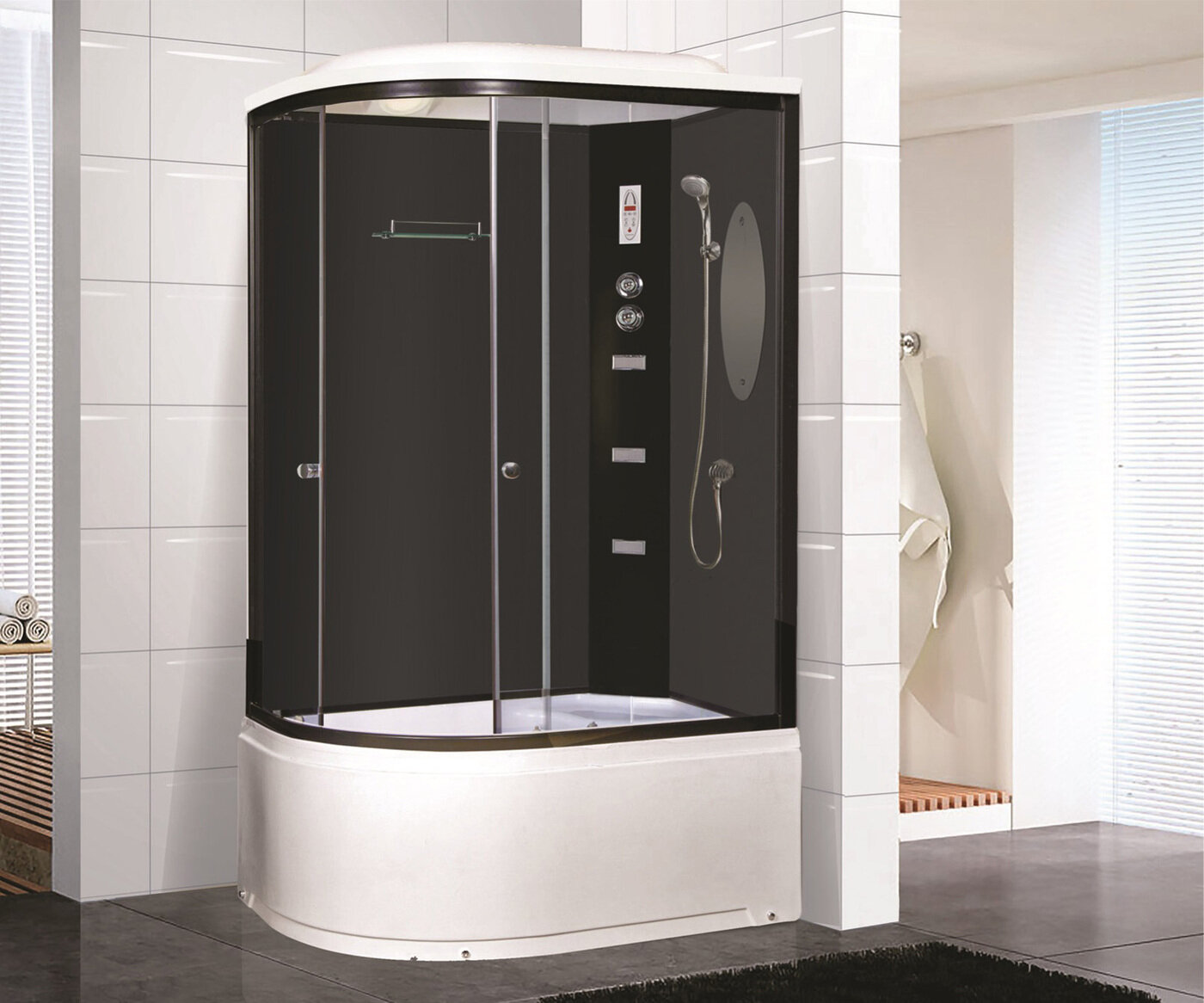 Душевая кабина Niagara NG-214-01RN (1200х800х2200) высокий поддон (48см) стекло тонированное