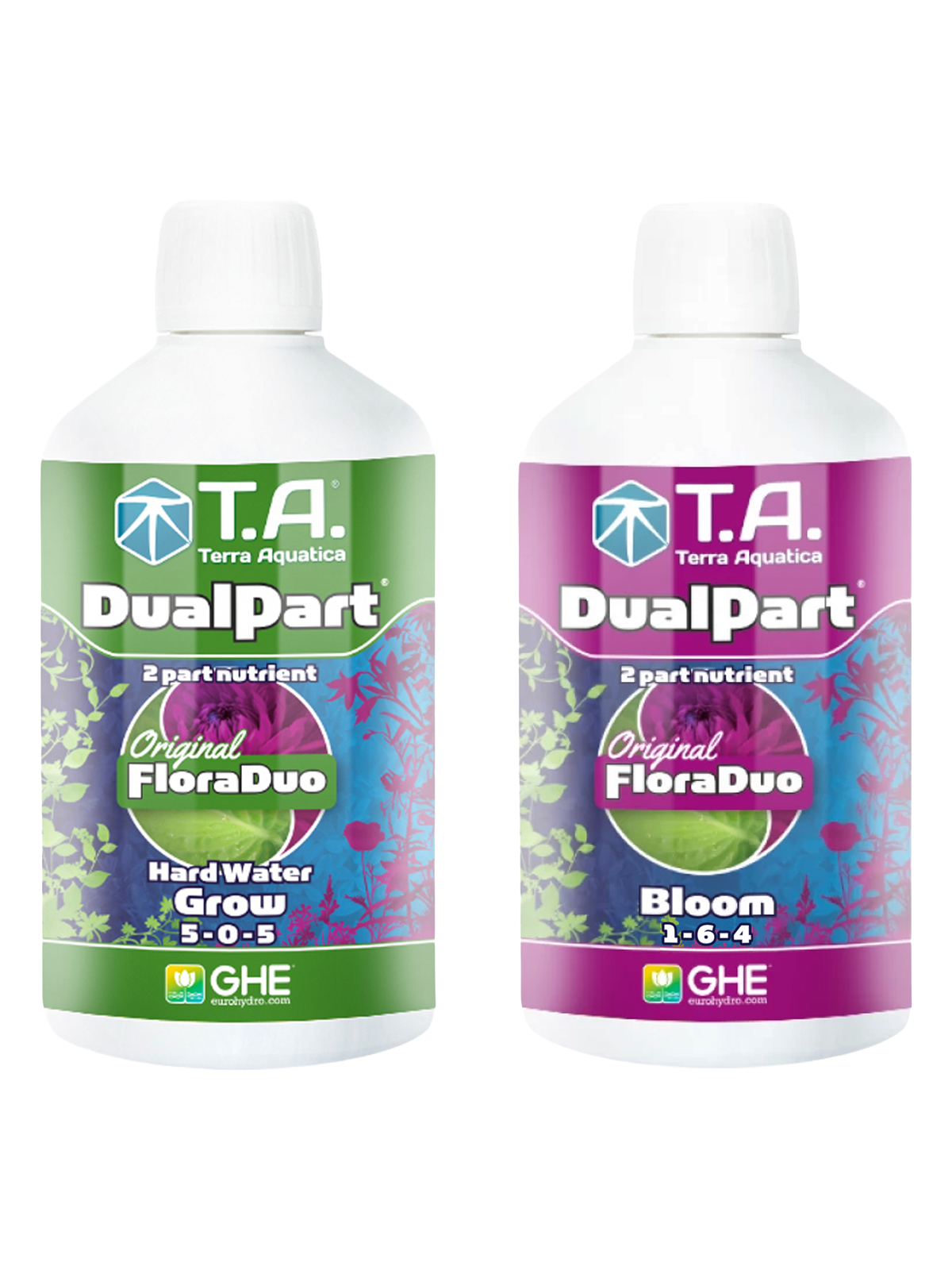 Удобрения для роста и цветения / DualPart GrowHW+Bloom, 2 по 500 мл / Terra Aquatica