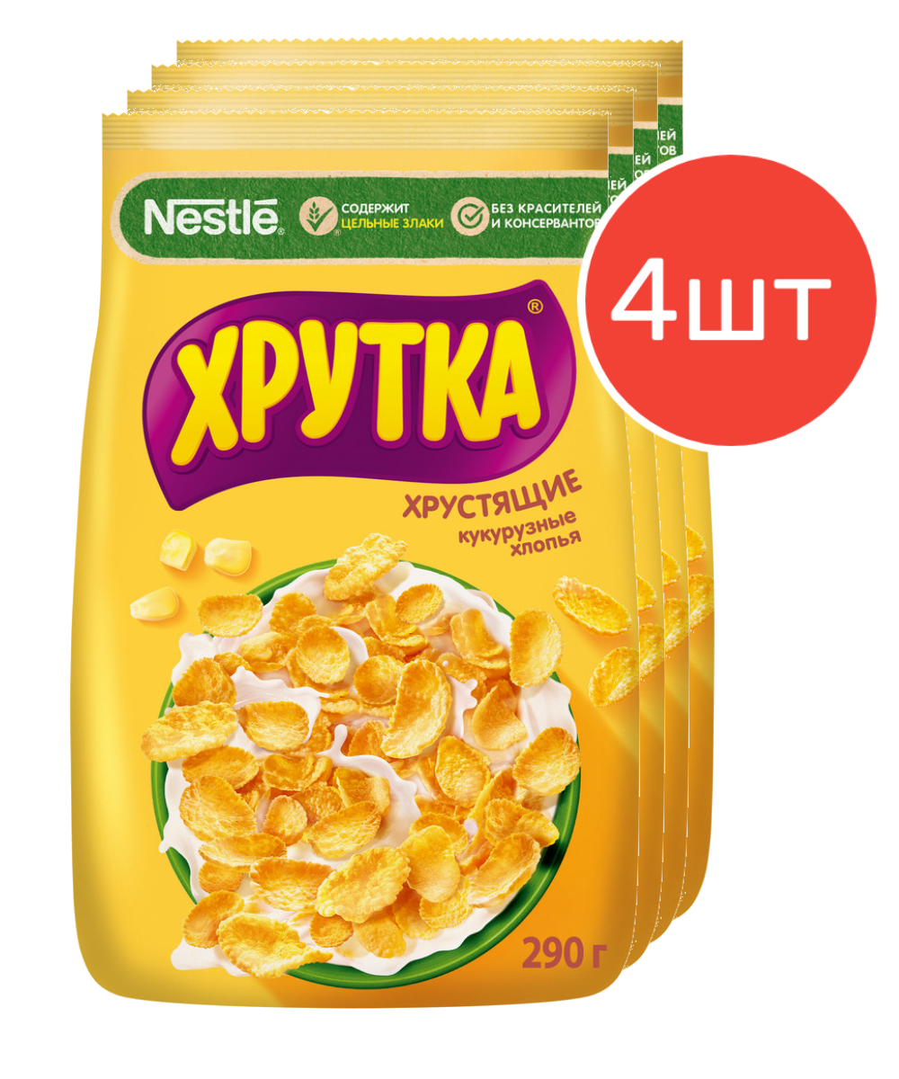 Готовый завтрак Хрутка кукурузные хлопья 290г 4шт