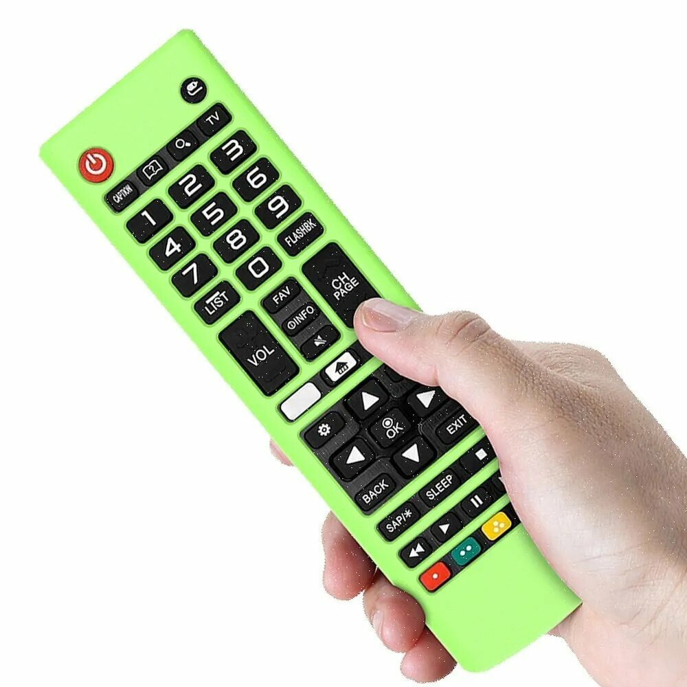 Силиконовый чехол для пульта ДУ LG AKB75095307 с люминесцентной зелёной подсветкой