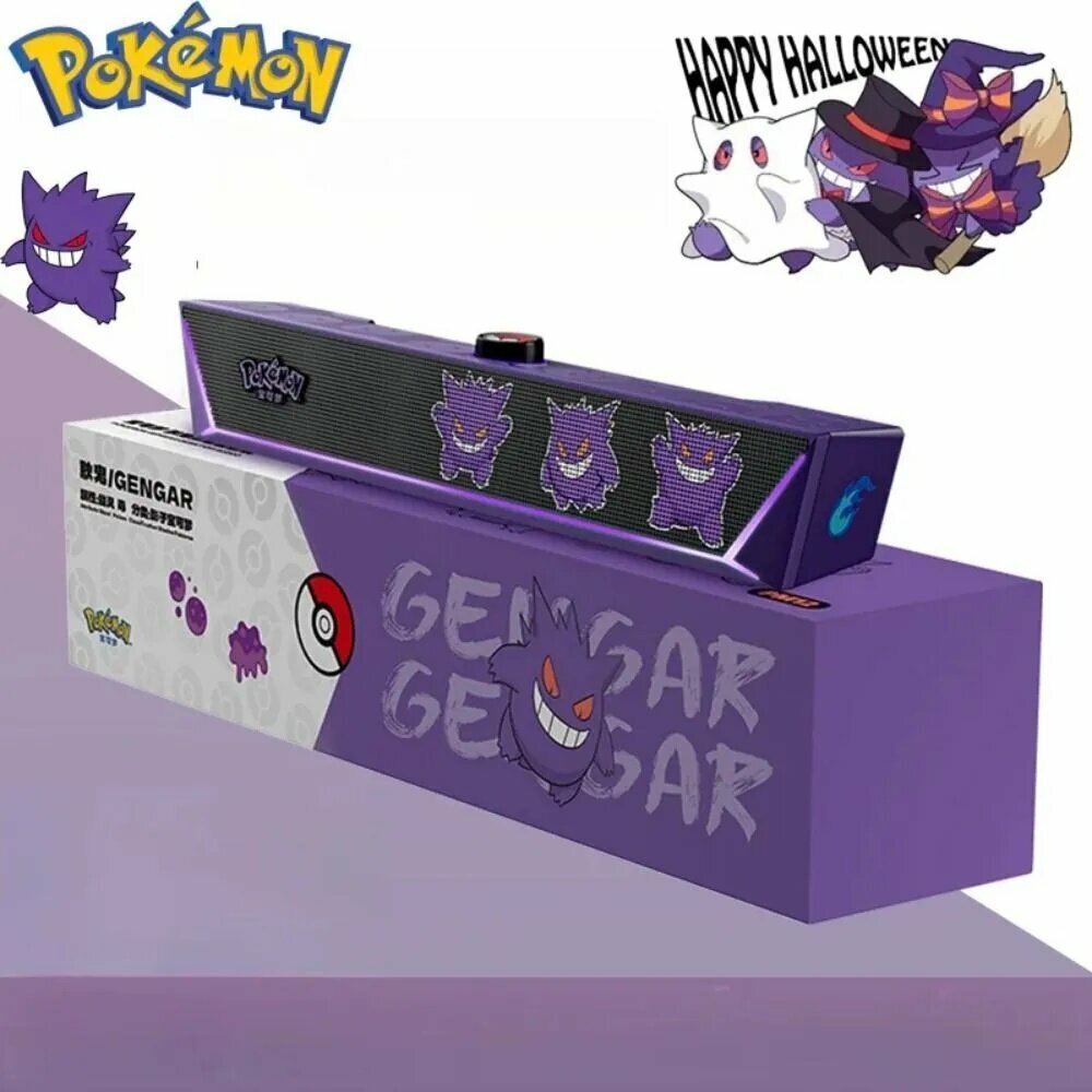 Покемон PM12 Колонка Блютуз Беспроводная Gengar/Пикачу Сабвуфер Стерео