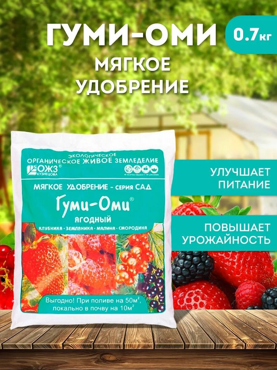 Удобрение БашИнком Гуми-Оми Ягодный-Земляника-Клубника-Малина-Смородина 0,7 кг