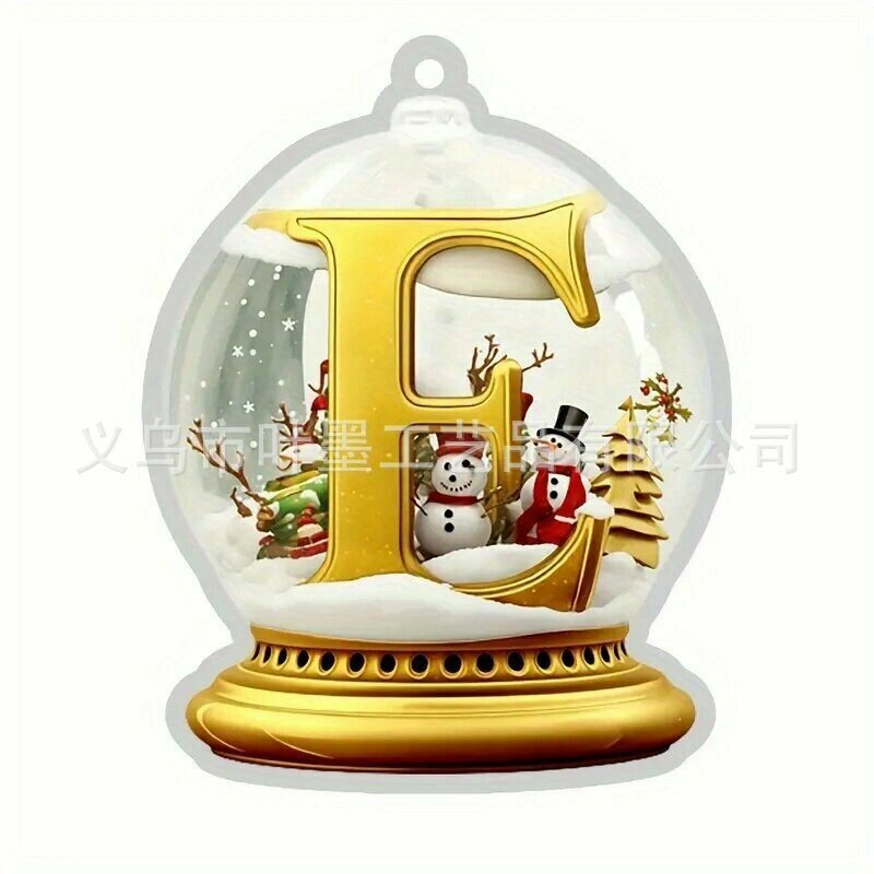 Акриловый висячий украшение на машину и дом, буква Д, рождественская елка, декоративная подвеска для автомобиля
