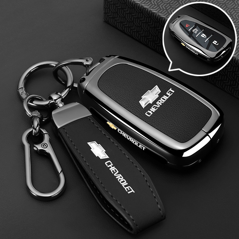 Чехол для ключей Chevrolet Malibu XL, Trailblazer, Trax, Volt, Equinox - Металлический браслет-застежка, черный