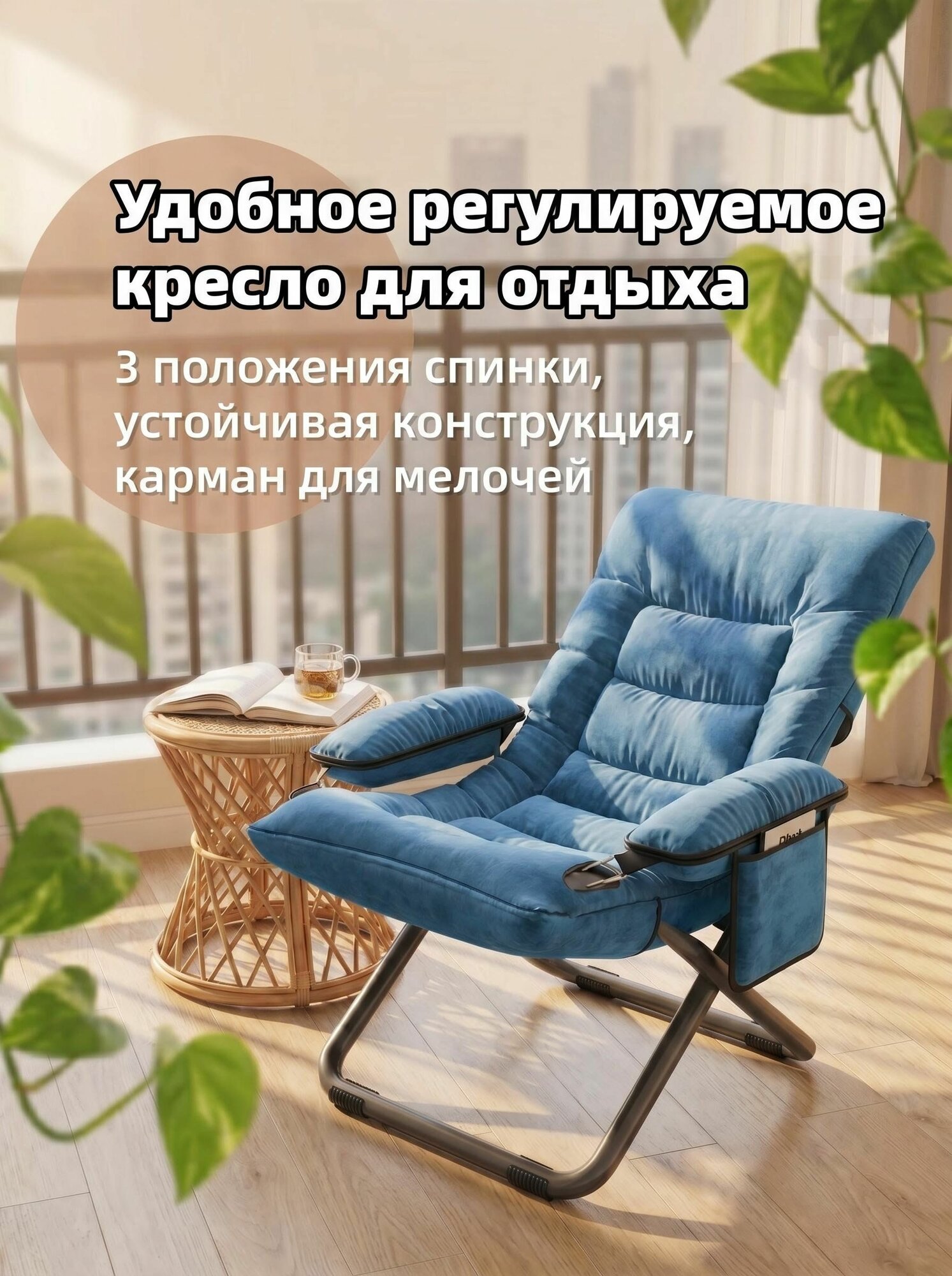 IKEA Шезлонг, Нержавеющая сталь,45х55х80см