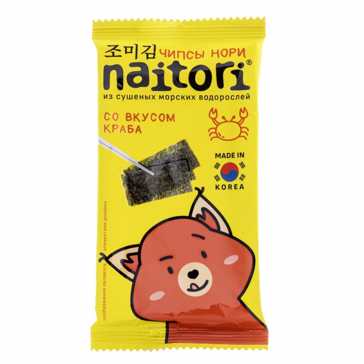 Чипсы-нори Naitori со вкусом краба 3г 10шт/уп (1833182)