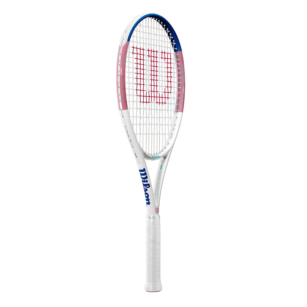 Ракетка для большого тенниса Wilson Allure 105, WR187010U1, для любителей, композит, со струнами, бело-красно-синий