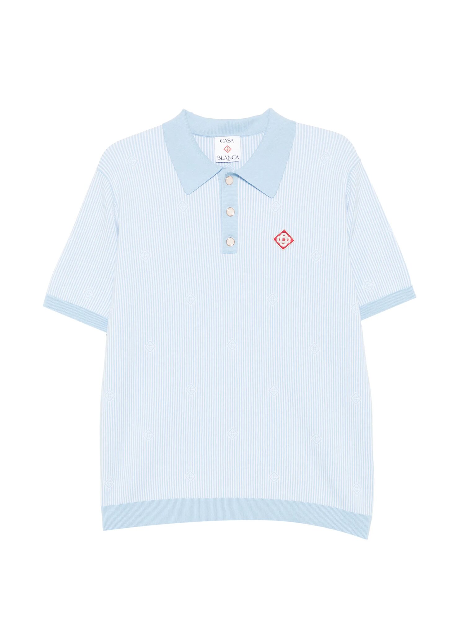 Рубашка Monogram-jacquard striped polo shirt