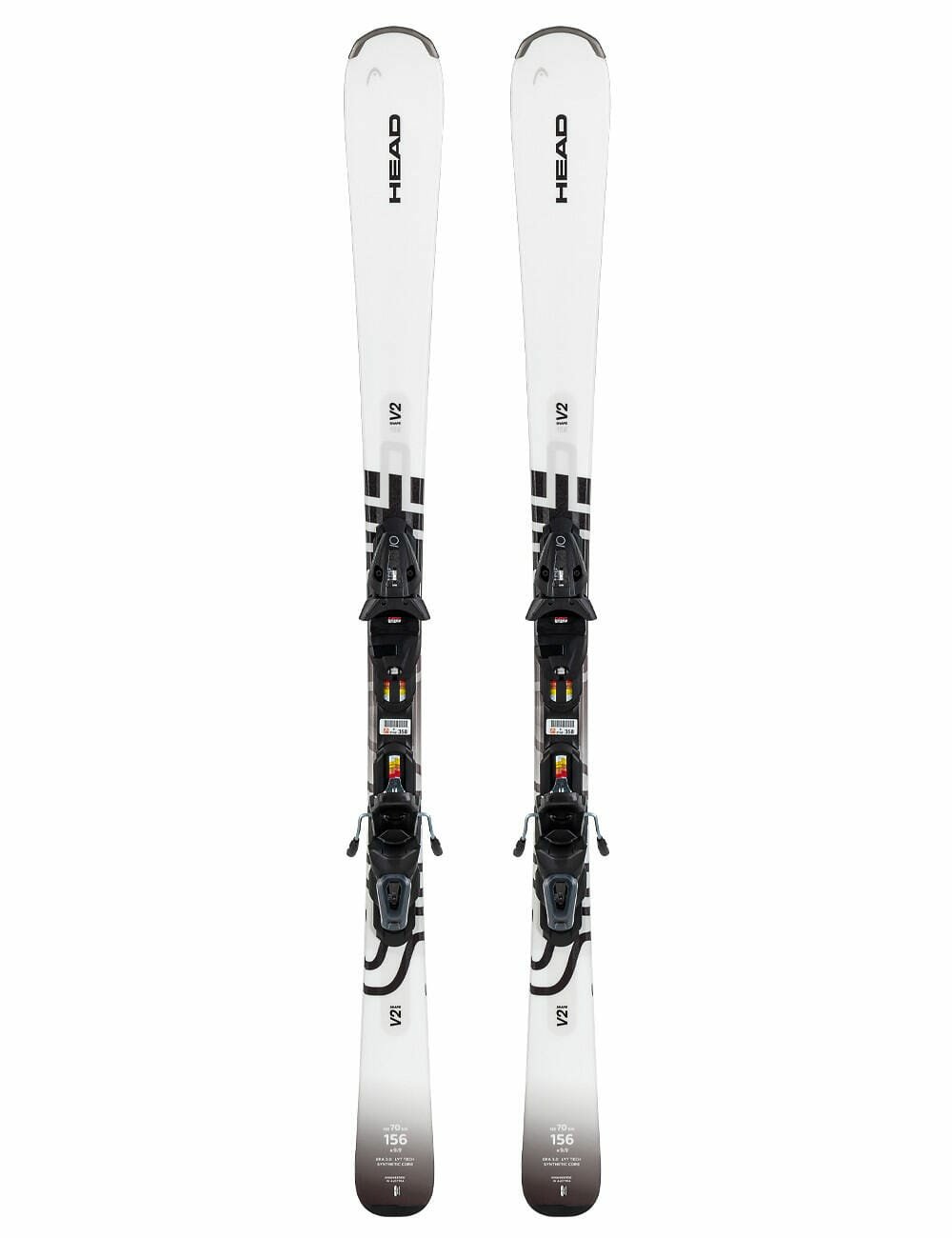 DECATHLON Лыжи горные HEAD SHAPE V2 white + крепления PR 10 GripWalk 2025, черный/белый, 149 см