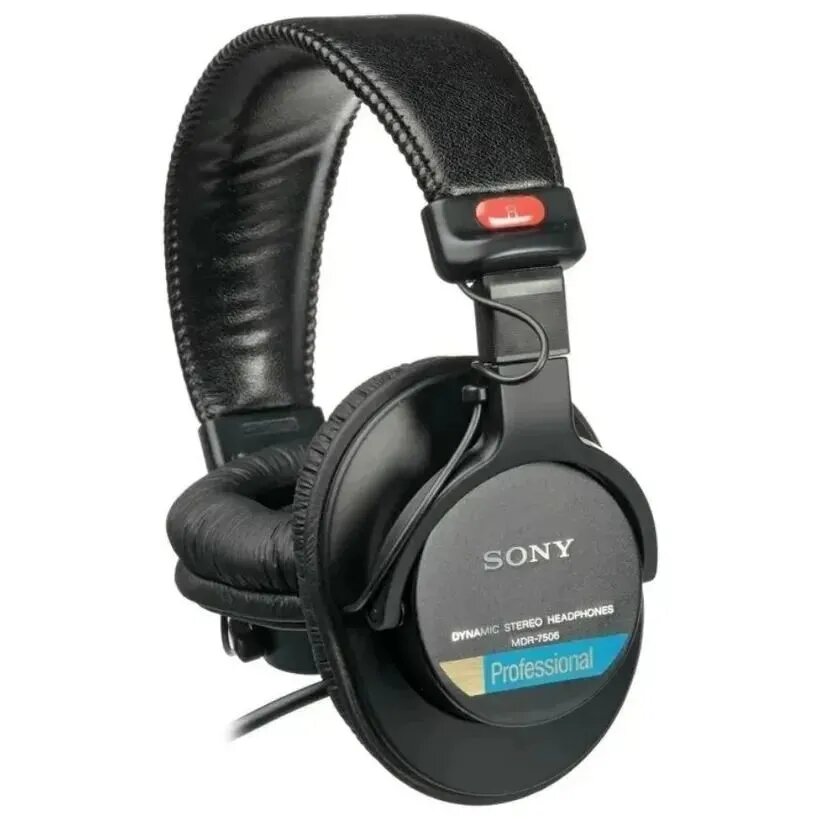 Проводная гарнитура Sony MDR-7506, 3,5 мм, 6,3 мм, черная, полноразмерная, с микрофоном