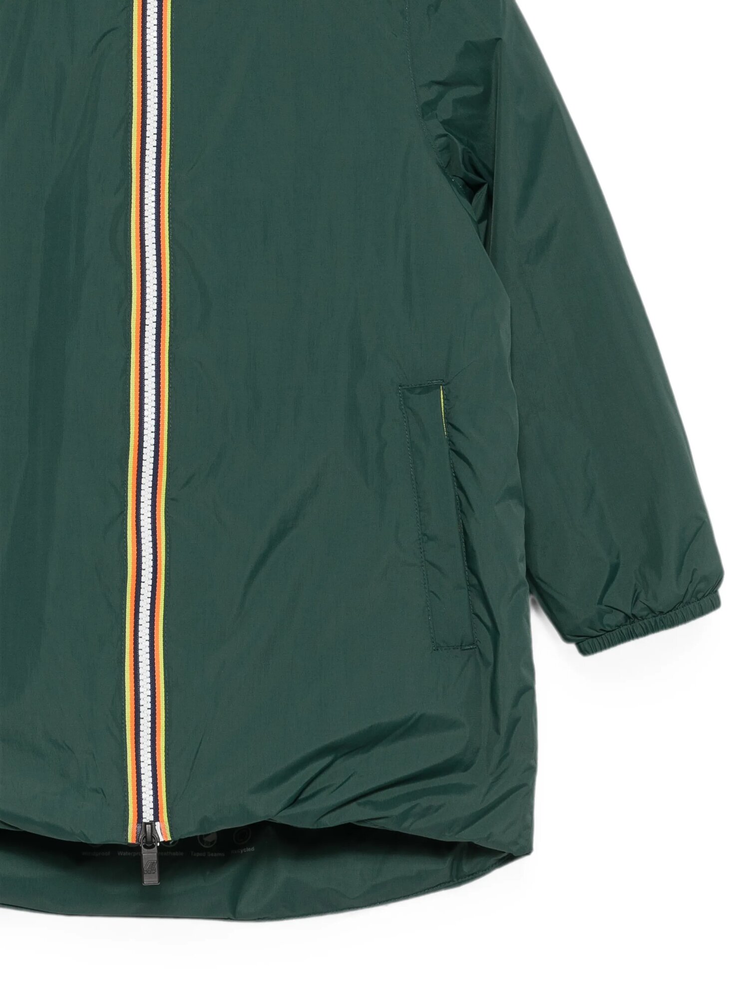 Куртка K-WAY Logo-patch hooded jacket, размер 12 лет, зеленый — фото 1