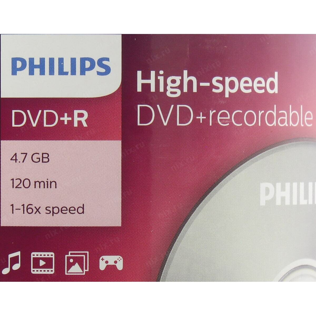 DVD+R Disc Philips 4.7Gb 16x уп. 50 шт (technology) DR4S6U50F/97 — фото 1