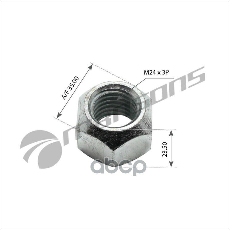 Гайка стремянки задней рессоры MAN/VOLVO/RVI/BPW M24x3 ключ-SW36 DIN980-10 Mansons арт. WN355