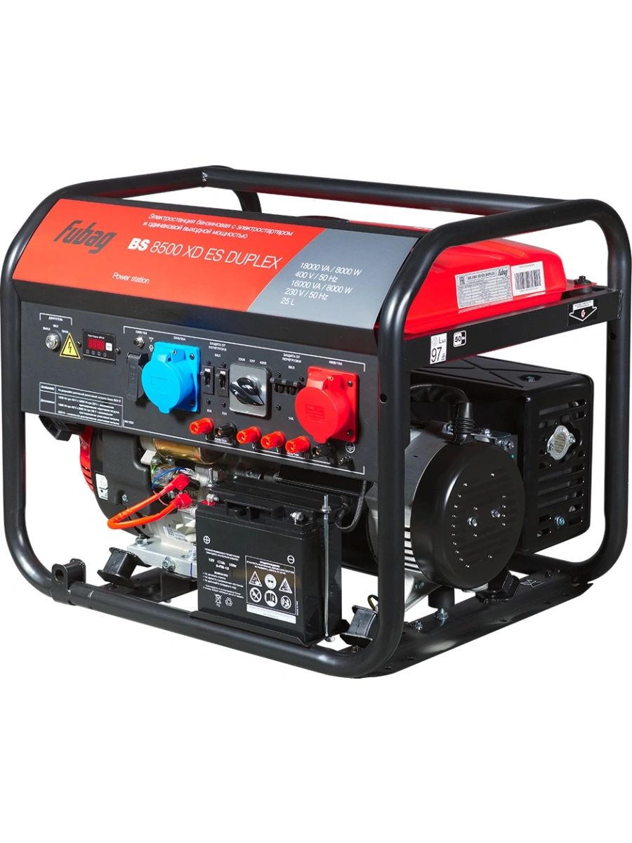 Бензиновый генератор FUBAG BS 8500 XD ES Duplex, 380/220 В, 8.5кВт, с АКБ [641090]