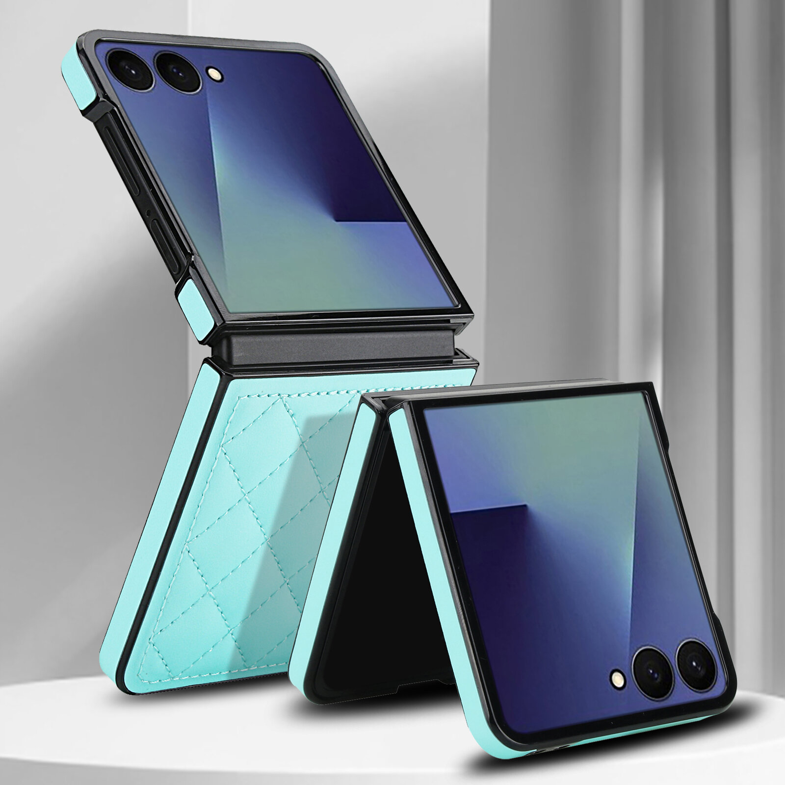 Чехол для Samsung Galaxy Z Flip8 / Samsung Z Flip8 / Самсунг Галакси Зед Флип8, soft touch, чехол-кардиомонитор, искусственная кожа, поликарбонат (PC), защита камеры, ударопрочный, усиленные углы, Samsung
