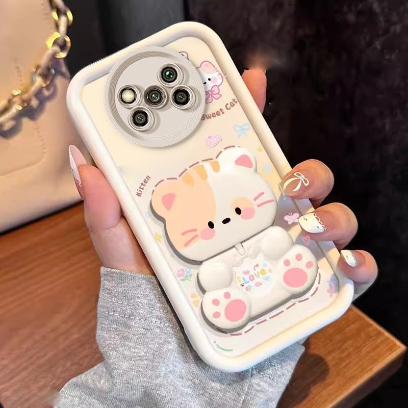 Чехол для POCO X3 POCO X3 NFC POCO X3 5g, мягкий силиконовый ударопрочный чехол, новый дизайн, эстетичный кот с держателем, черно-белый JTMMZJ01 чехол для смартфона дизайн кота
