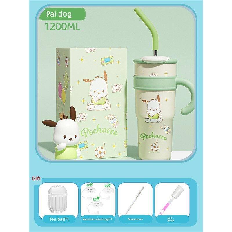 Большая офисная кружка Miniso Sanrio с соломинкой, подарок для девочек, гигантская кружка с Синамороллом 2.1 л_Бутылка