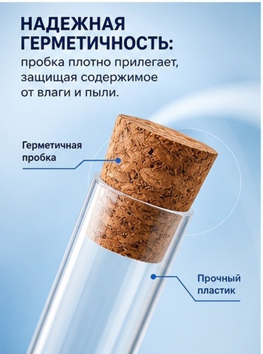 Прозрачные Тюбик Для Хранения Конфет 36 Шт С Пробкой Из Пробки 10.00X1.20X1.20Cm
